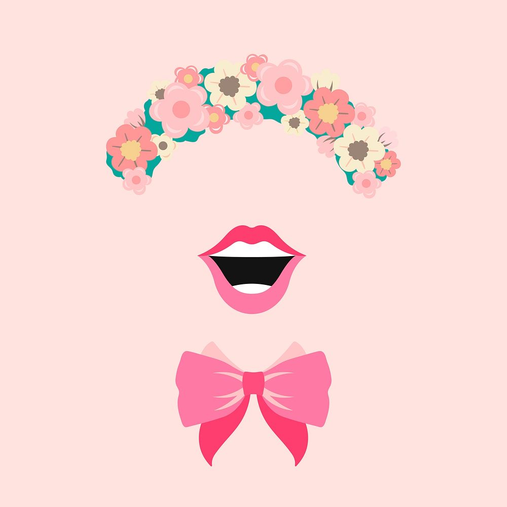 Female wedding photo booth props | Premium Vector - rawpixel