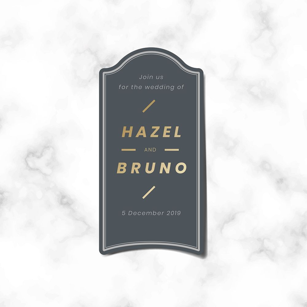 Wedding invitation sticker label vector | Premium Vector - rawpixel