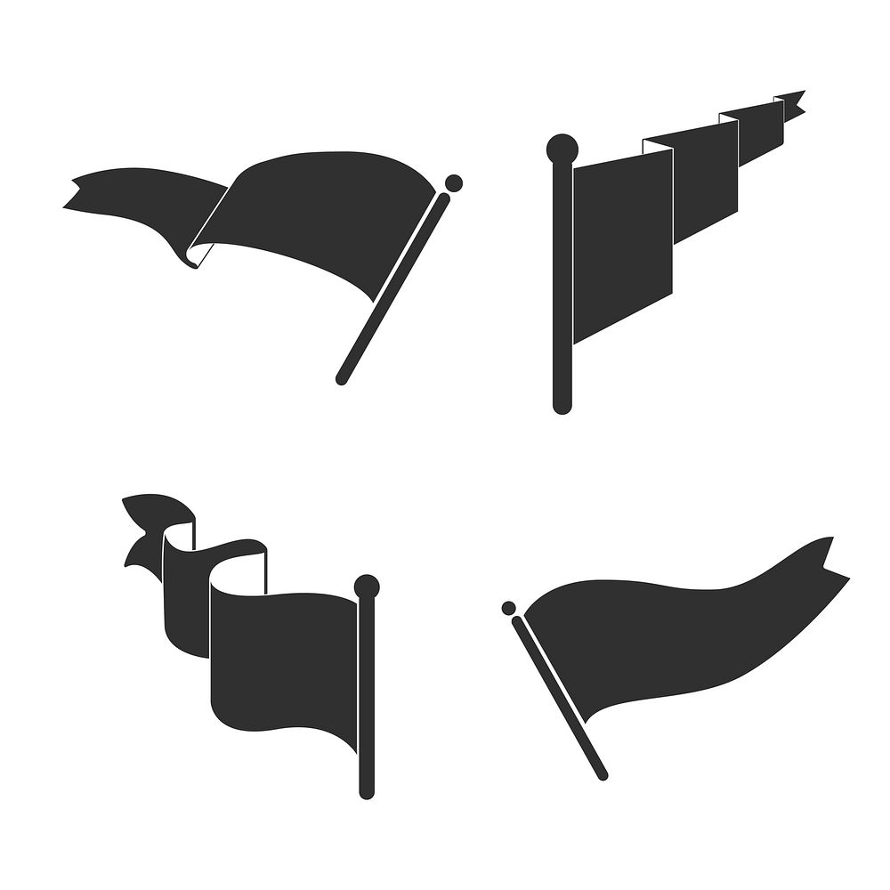 Set of black flag vectors | Free Vector - rawpixel