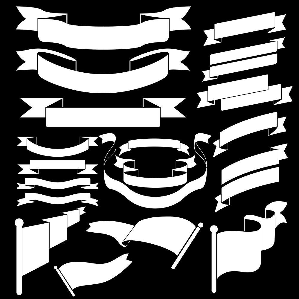 Set of white flag vectors | Premium Vector - rawpixel