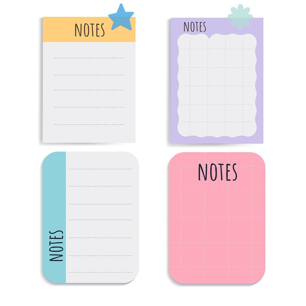 Cute note papers vector set | Premium Vector - rawpixel