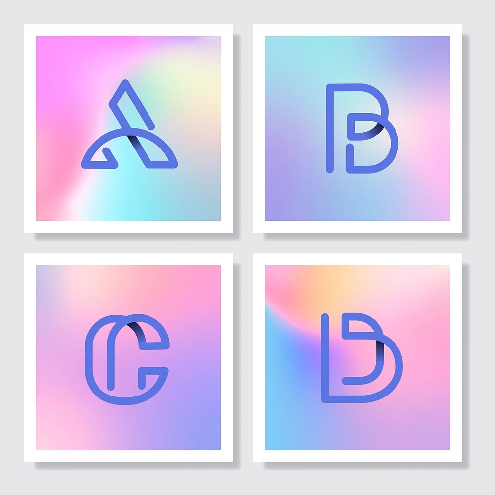 Blue retro alphabets vector set | Premium Vector - rawpixel