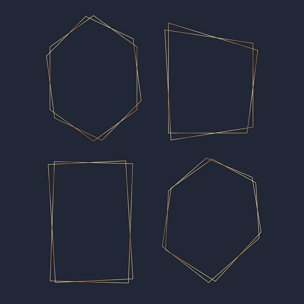 Golden blank polygon frame vector | Premium Vector - rawpixel