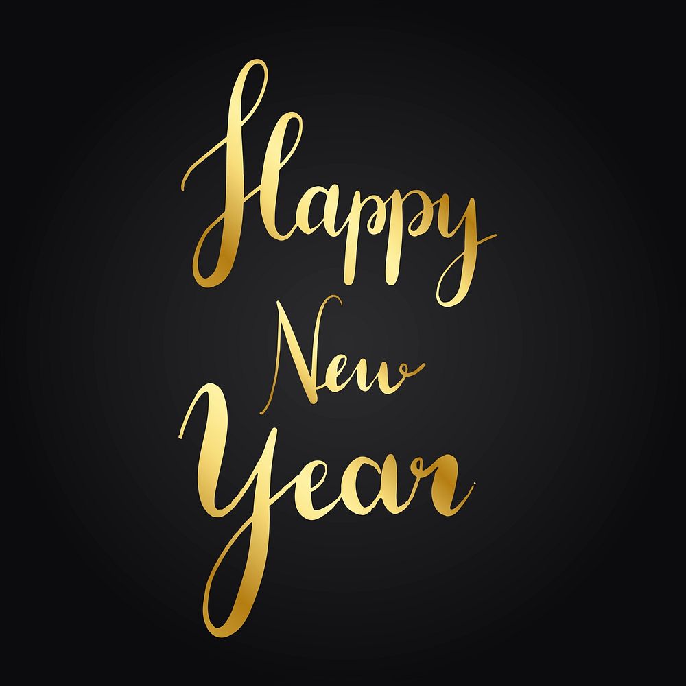 Happy New Year typography style | Free Vector - rawpixel