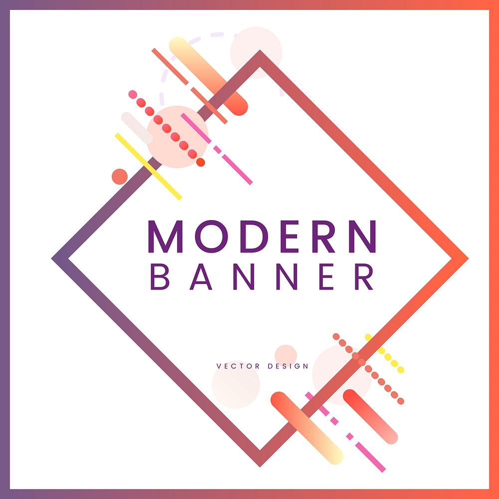 Modern diamond banner colorful frame | Premium Vector - rawpixel