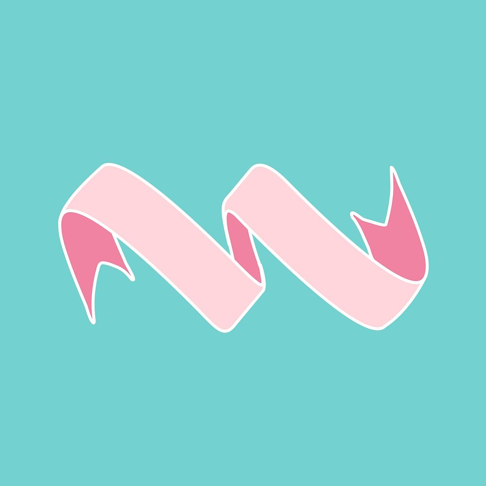 Pink ribbon banner doodle style | Premium Vector - rawpixel