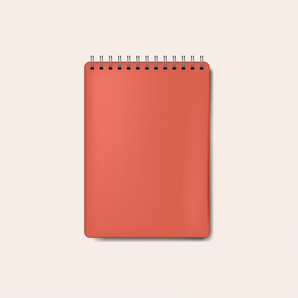 Spiral red notebook mockup isolated | Premium Vector - rawpixel