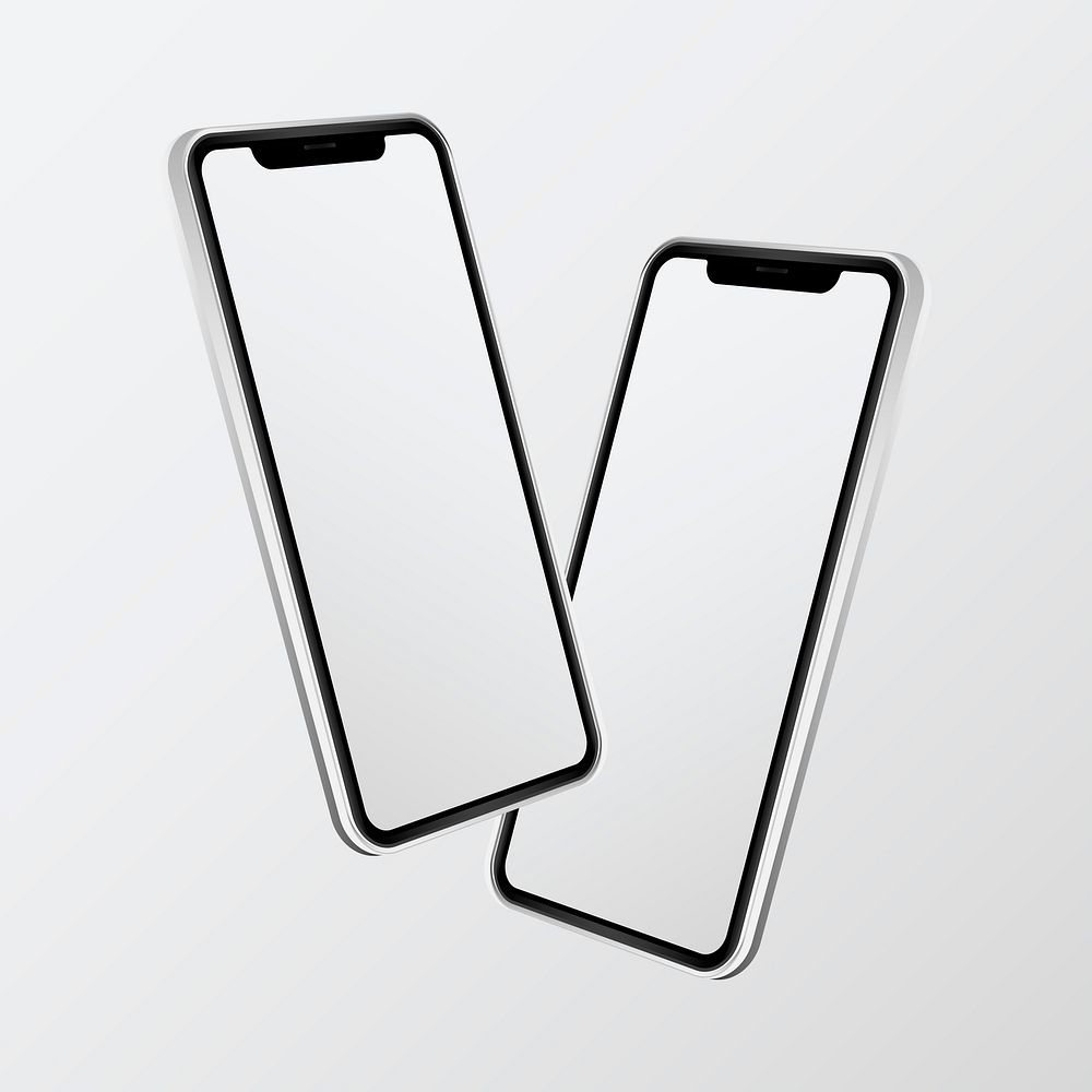 Two mobile phone screen mockup | Premium Vector - rawpixel