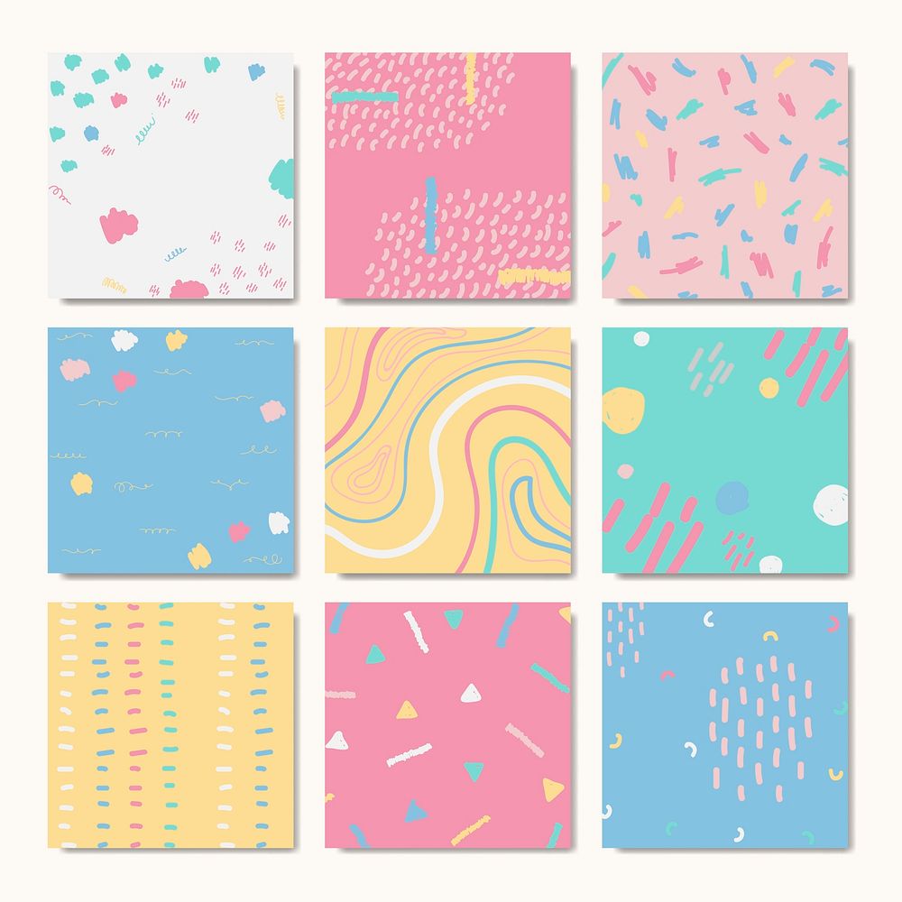 Patterned playful design backgrounds vector | Premium Vector - rawpixel