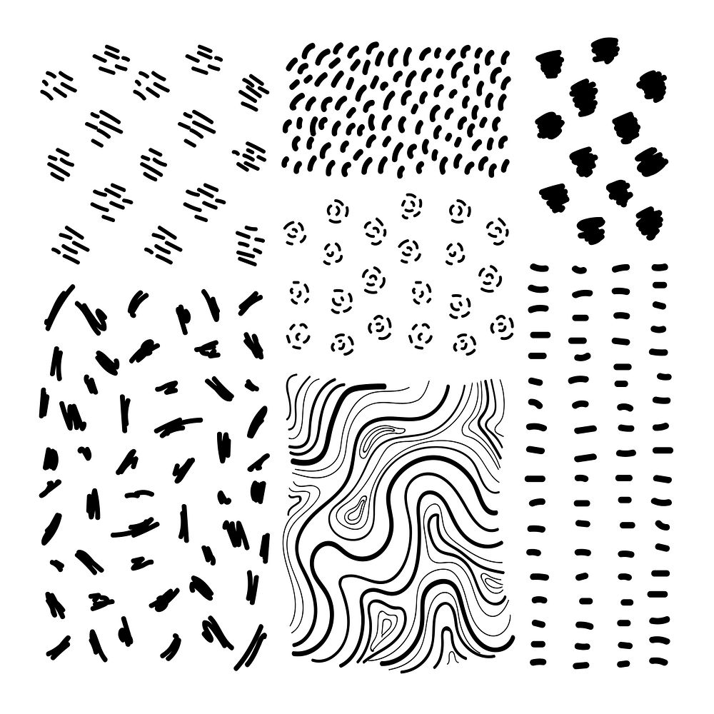 Hand drawn patterned design elements | Premium Vector - rawpixel