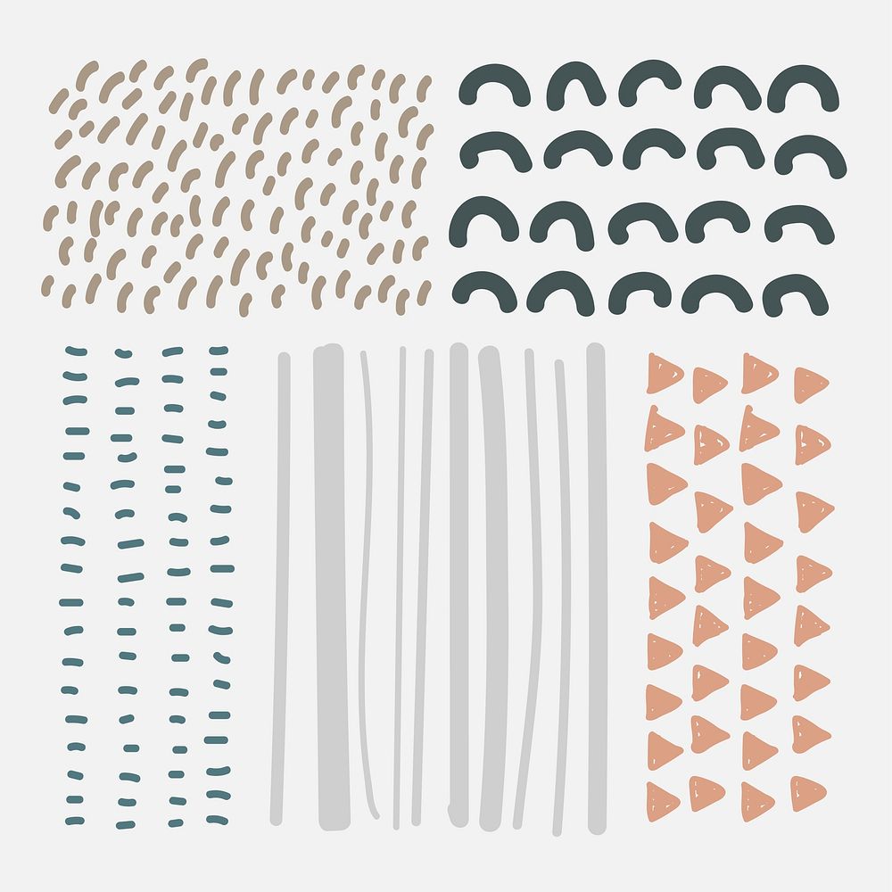 Hand drawn patterned design elements | Premium Vector - rawpixel