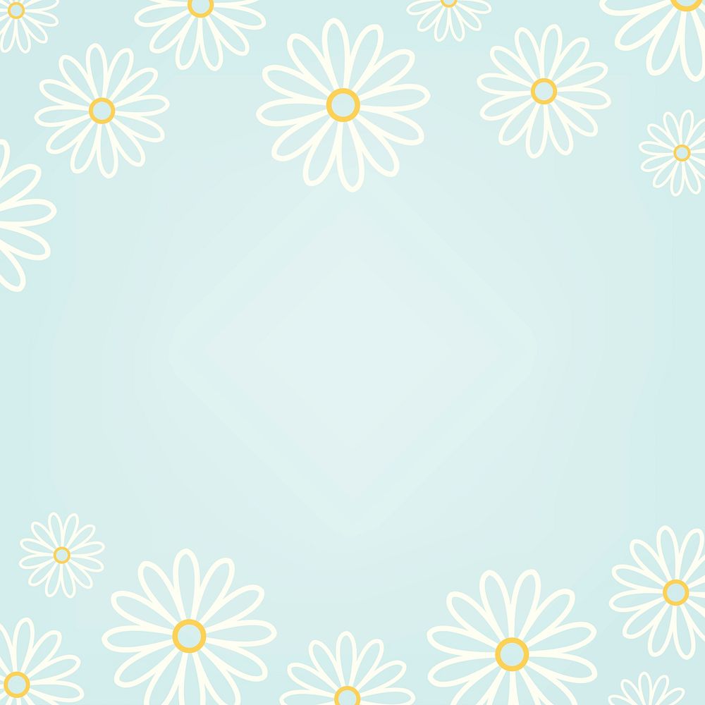White daisy pattern light blue | Premium Vector - rawpixel