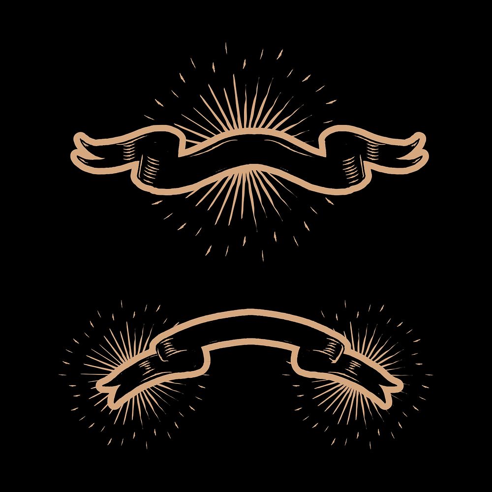 Old school ribbon banner vectors | Premium Vector - rawpixel