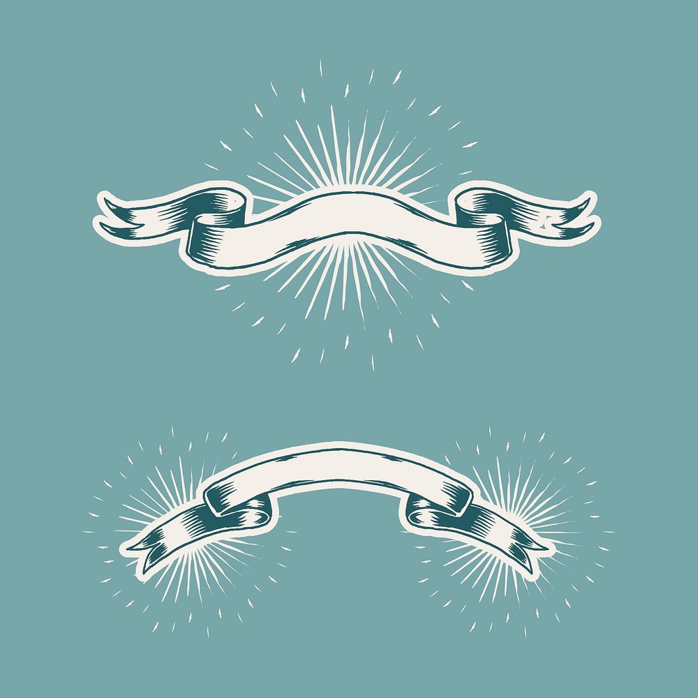 Old school ribbon banner vectors | Premium Vector - rawpixel