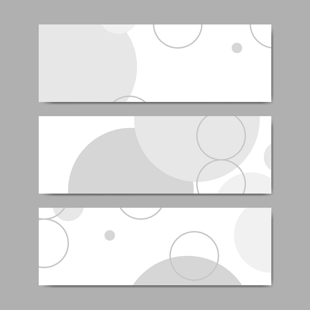 Gray circle geometric pattern banners | Free Vector - rawpixel
