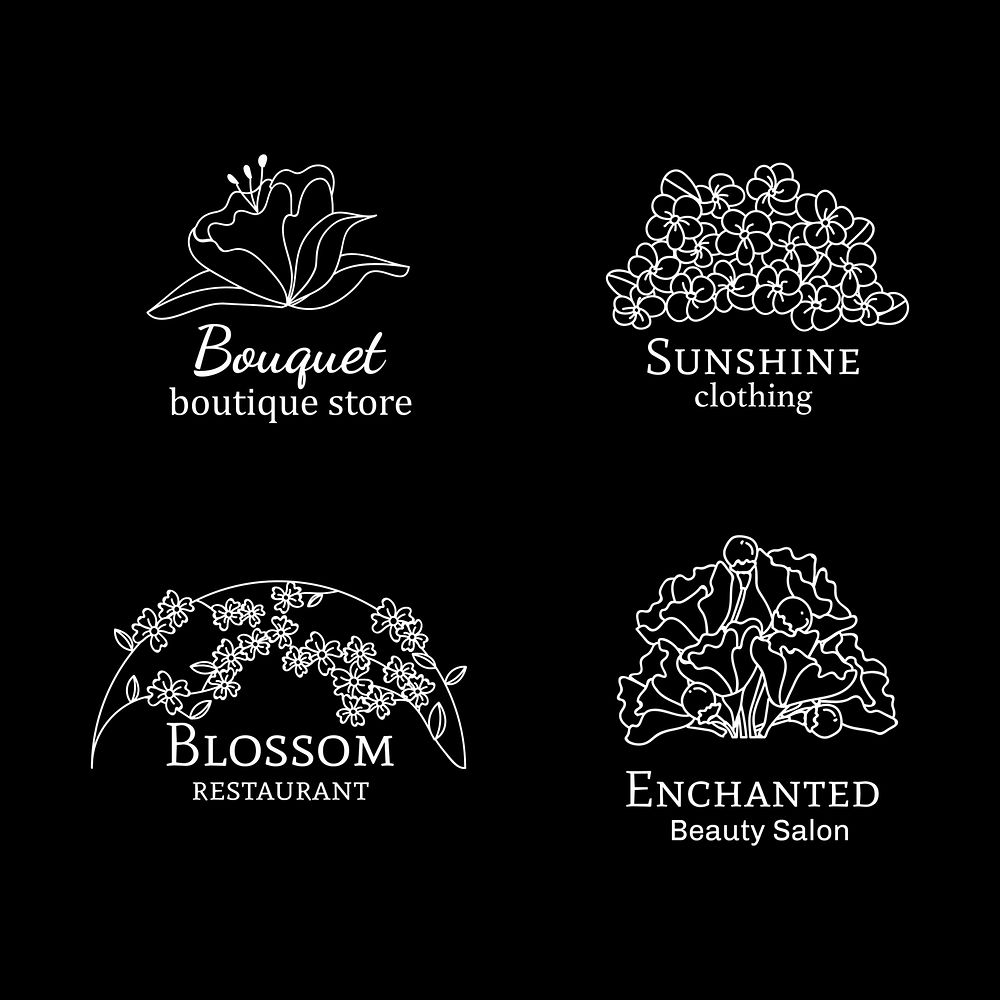 Floral feminine logo design set | Premium Vector - rawpixel