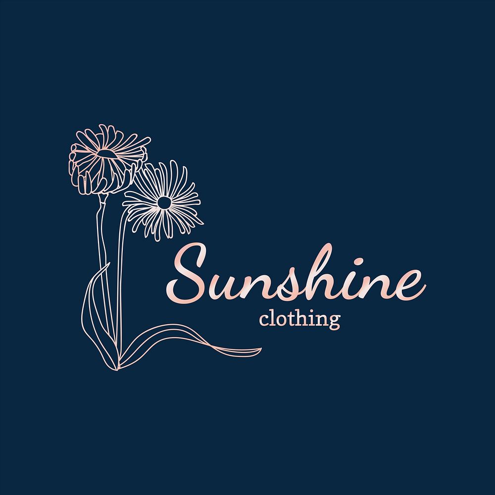 Floral sunshine clothing logo vector | Premium Vector - rawpixel