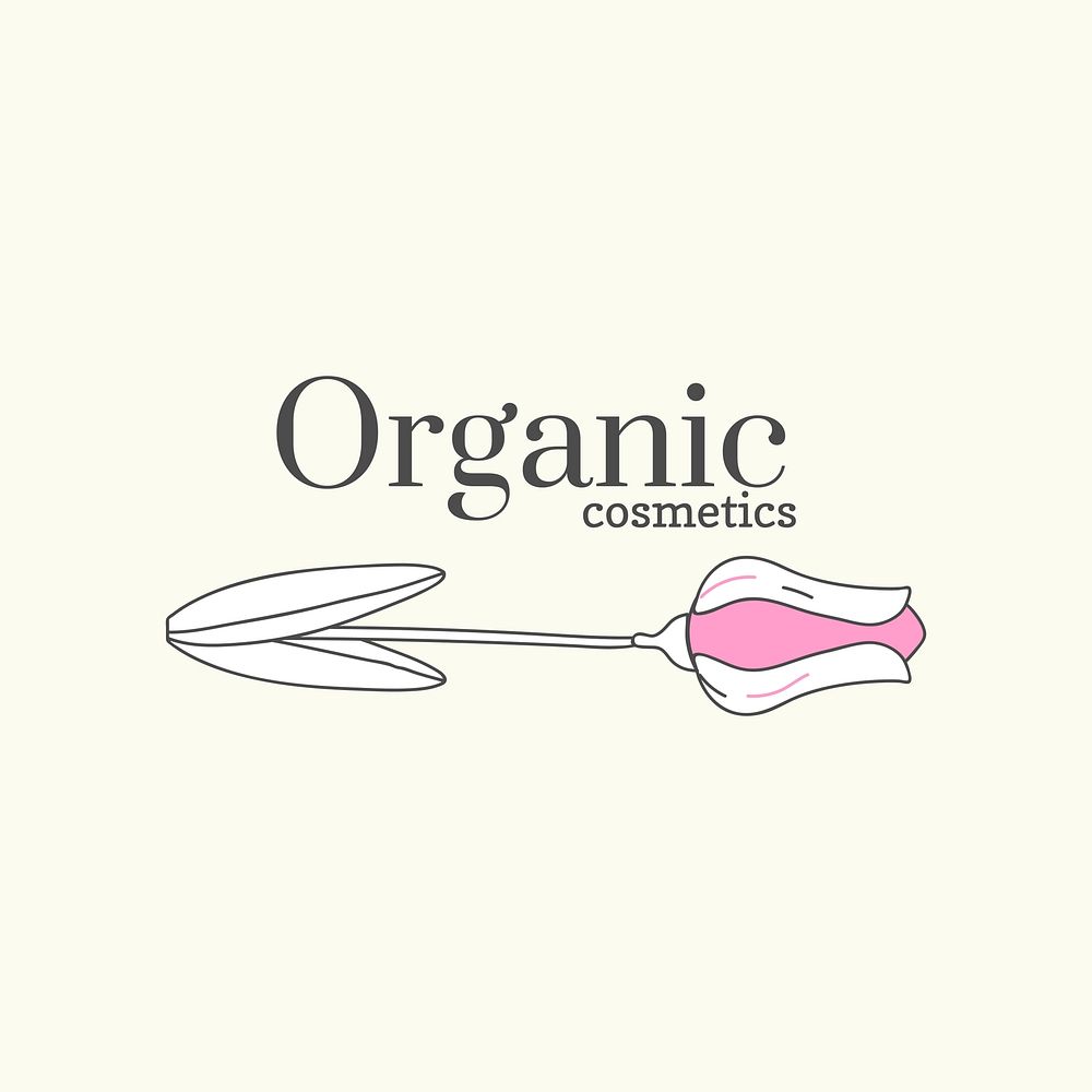 Floral organic cosmetics logo vector | Free Vector - rawpixel