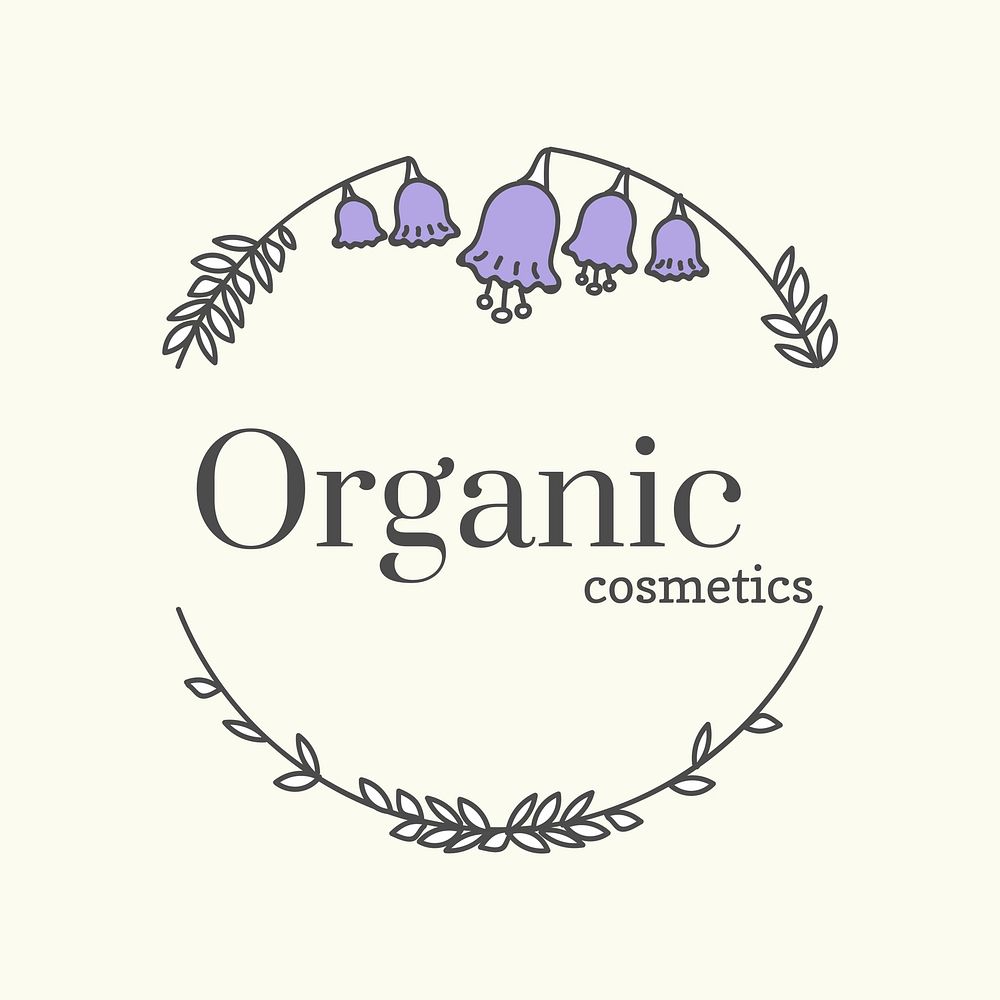 Floral organic cosmetics logo vector | Free Vector - rawpixel