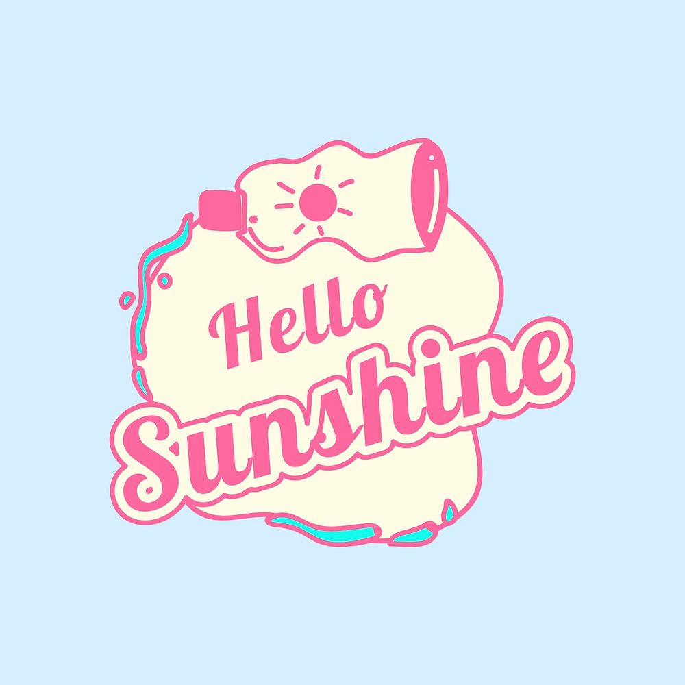 Hello sunshine summer badge vector | Free Vector - rawpixel