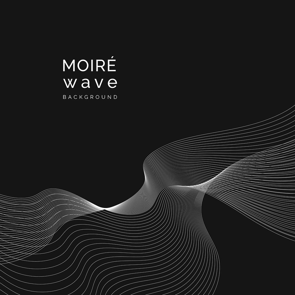 White moiré wave black background | Premium Vector - rawpixel