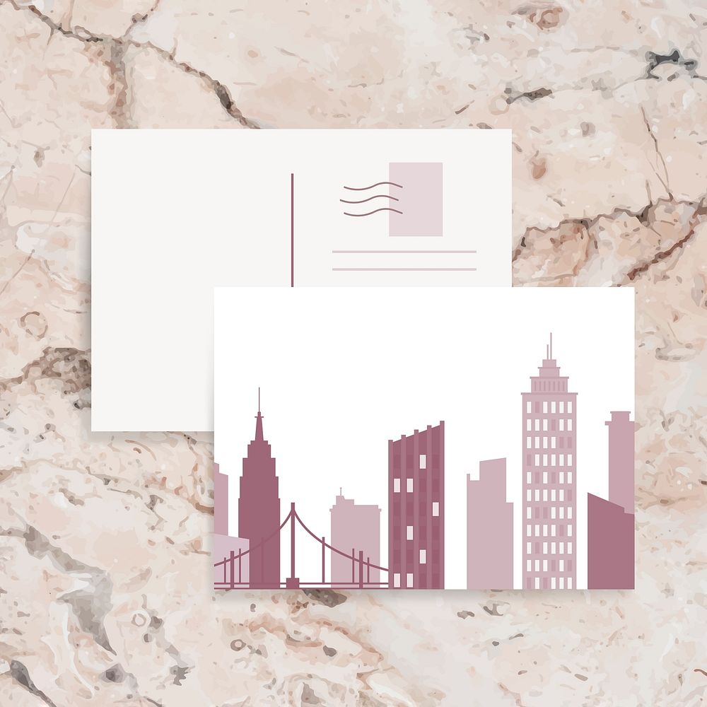Cityscape silhouette postcard vector | Premium Vector - rawpixel