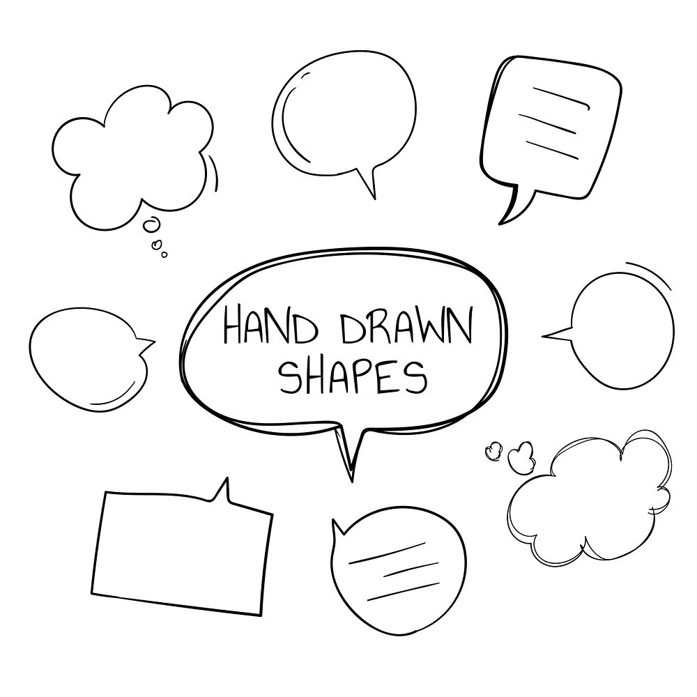 Hand-drawn doodle speech bubbles vector | Premium Vector - rawpixel