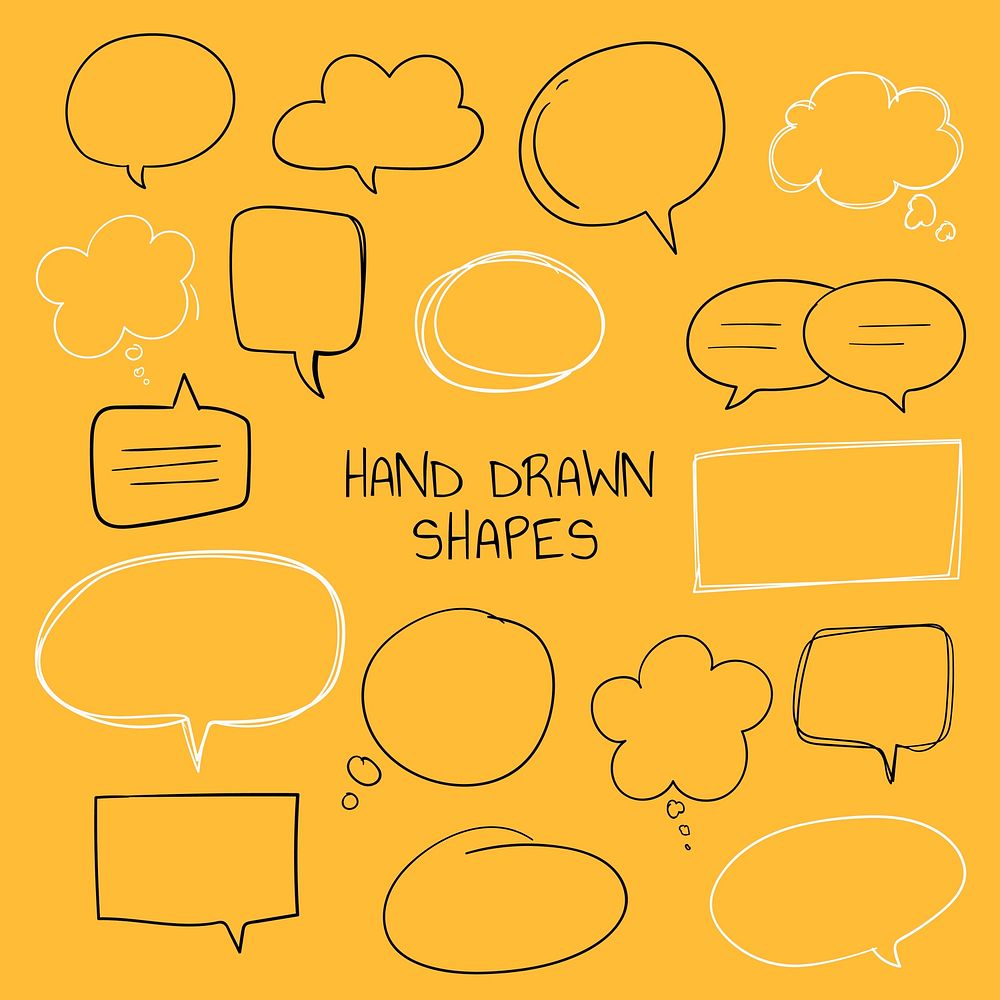 Hand-drawn doodle speech bubbles vector | Premium Vector - rawpixel