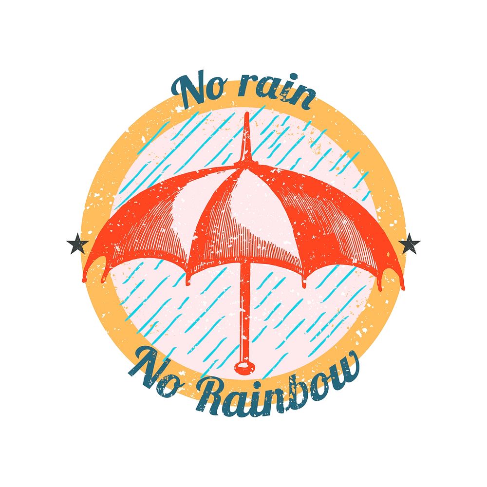 Motivational quote no rain no | Free Vector - rawpixel