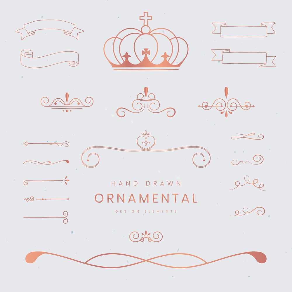 Hand drawn ornamental design elements | Premium Vector - rawpixel