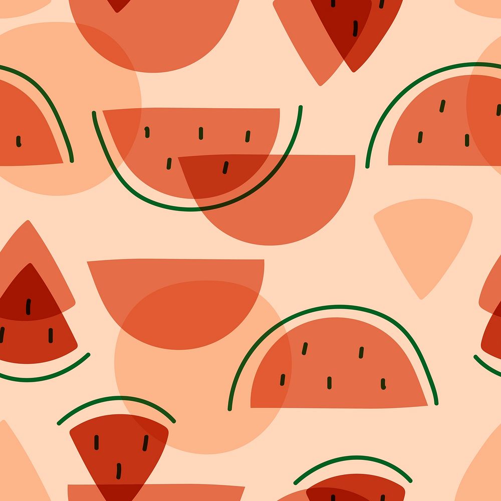 Tropical watermelon fruit pattern vector | Premium Vector - rawpixel