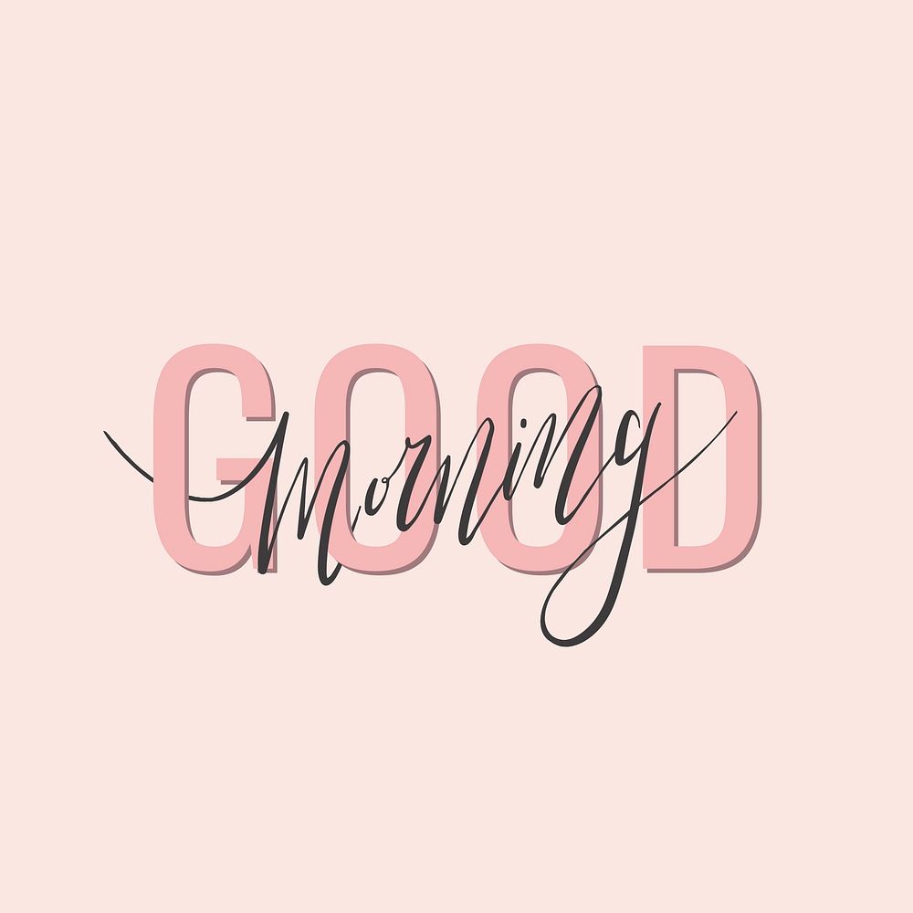 Stylish good morning typography design | Premium Vector - rawpixel