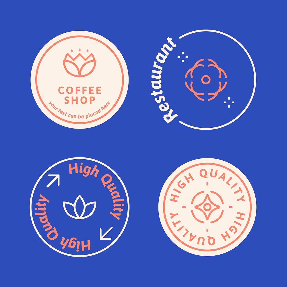 Round shaped badge collection vector | Free Vector - rawpixel