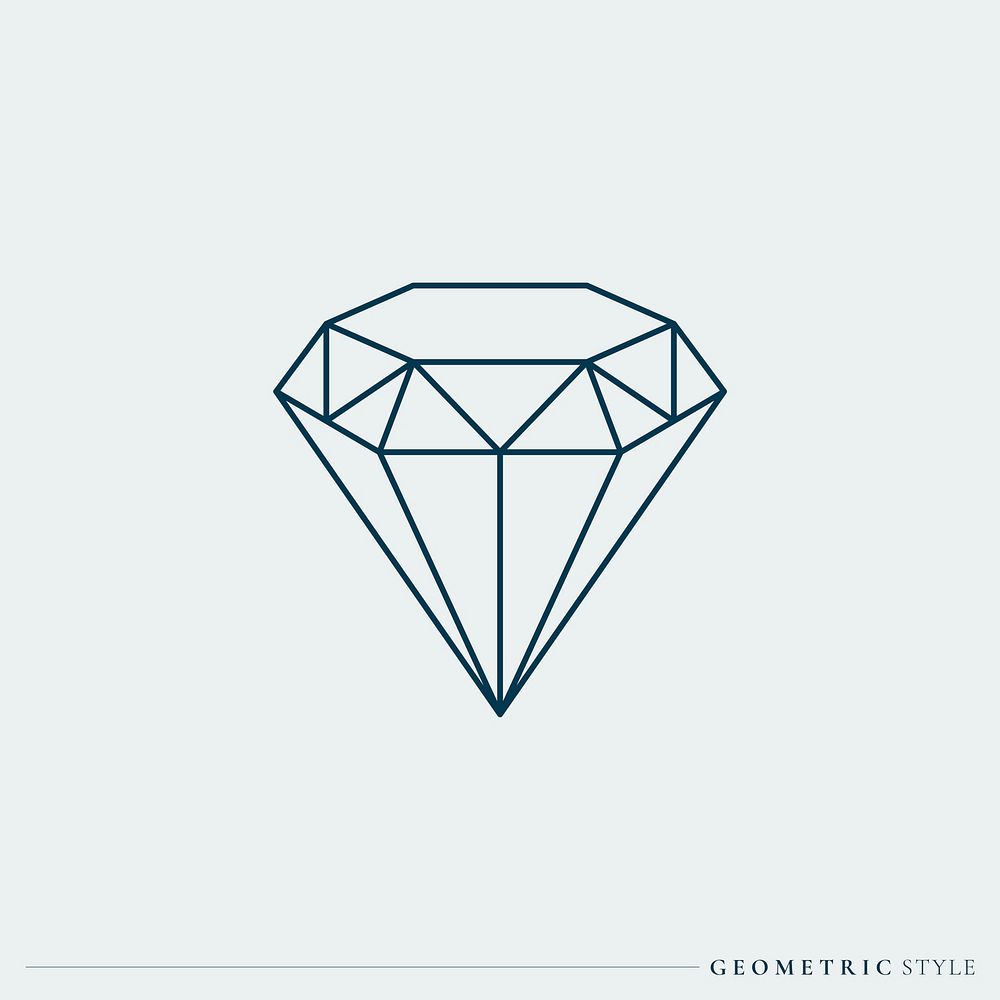 Linear geometric diamond design vector | Premium Vector - rawpixel
