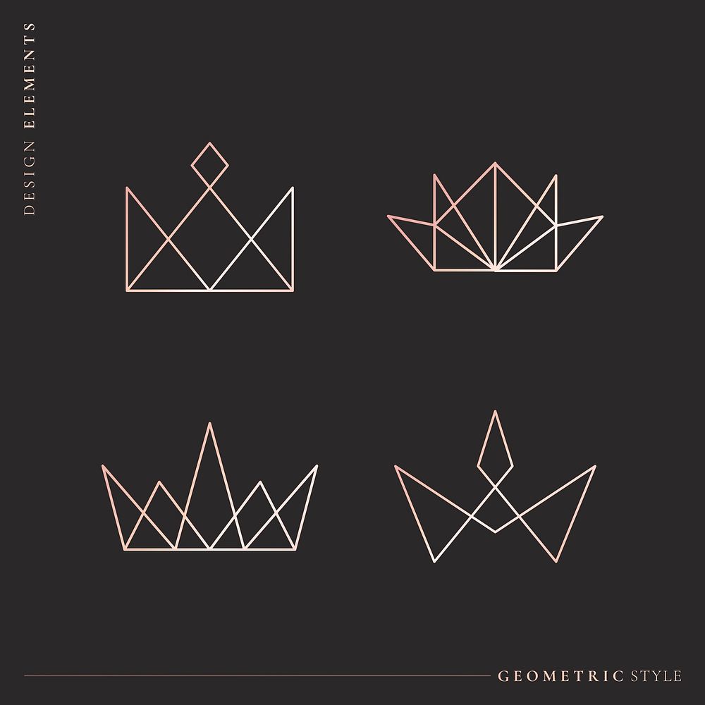 Linear geometric design element collection | Premium Vector - rawpixel