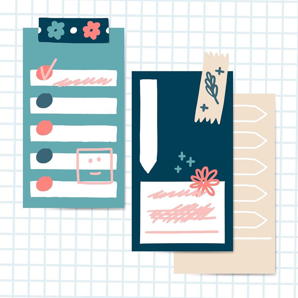 Sticky note doodle collection vectors | Premium Vector - rawpixel