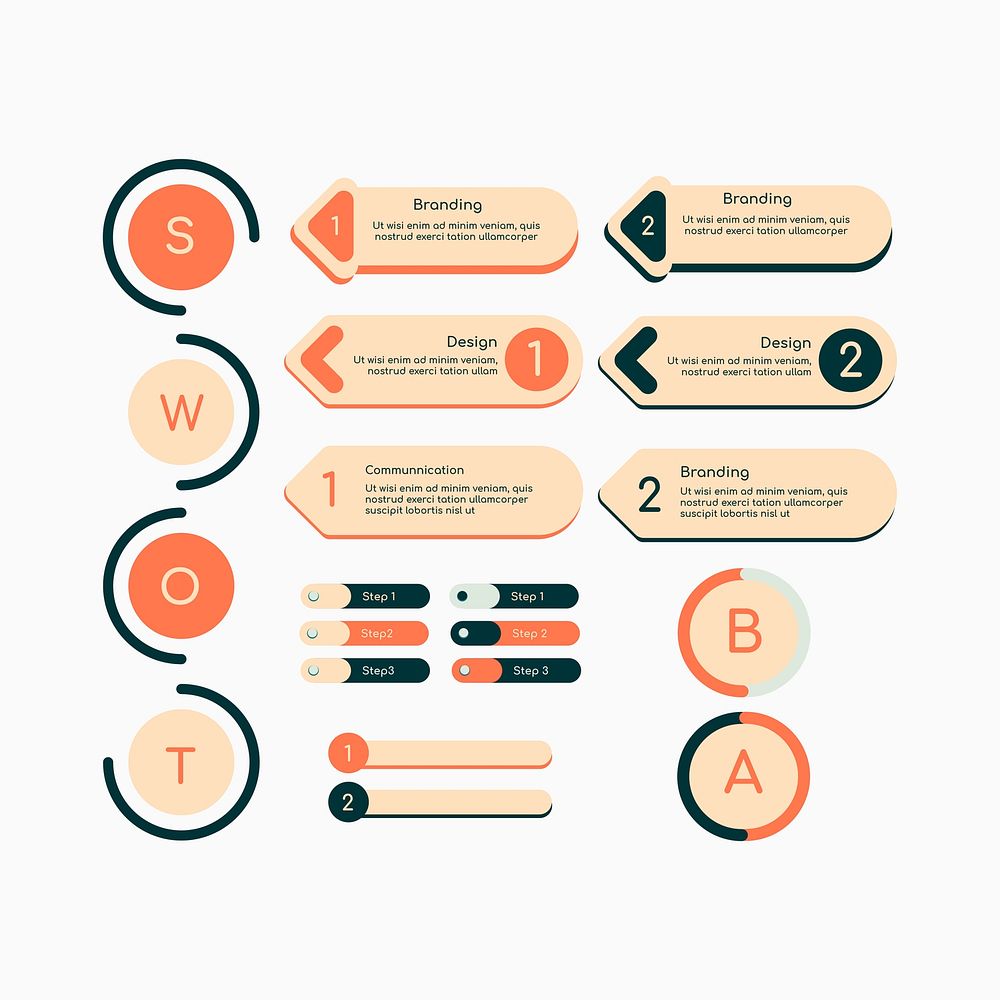 Orange infographic design elements vector | Premium Vector - rawpixel