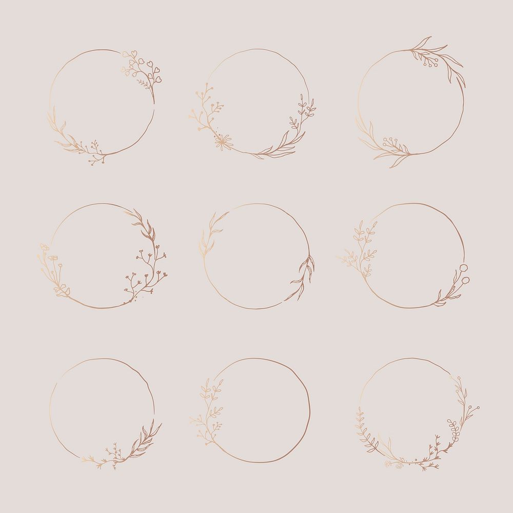 Round floral frame element vector | Premium Vector - rawpixel