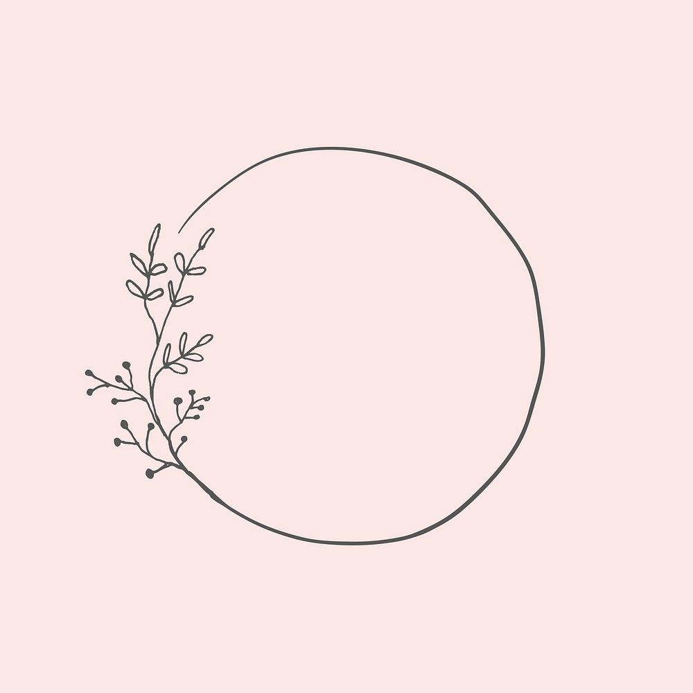 Round floral frame element vector | Premium Vector - rawpixel