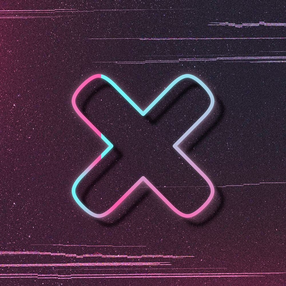 Pink neon glow symbol multiplication | Premium PSD - rawpixel