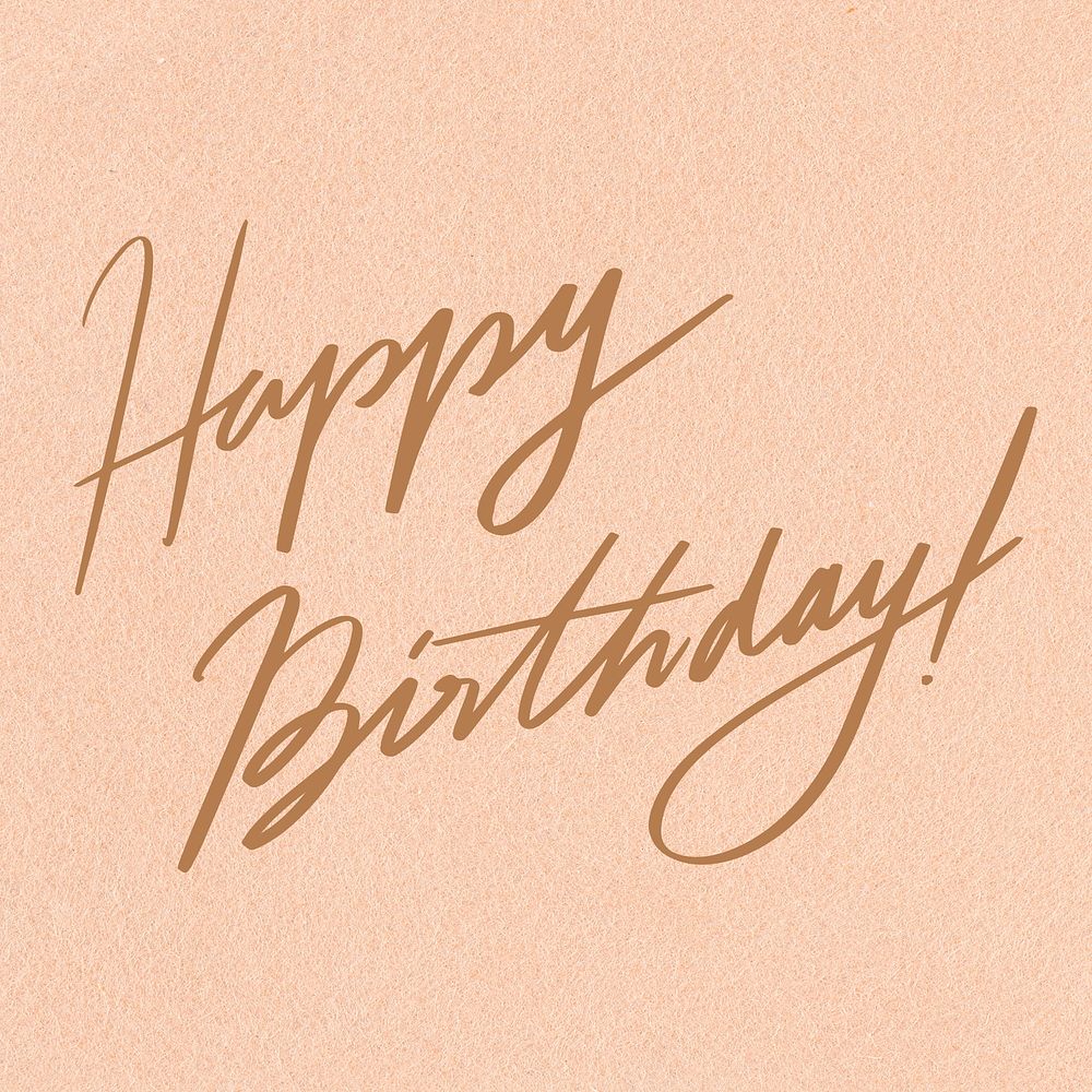 Happy birthday cursive calligraphy psd | Premium PSD - rawpixel