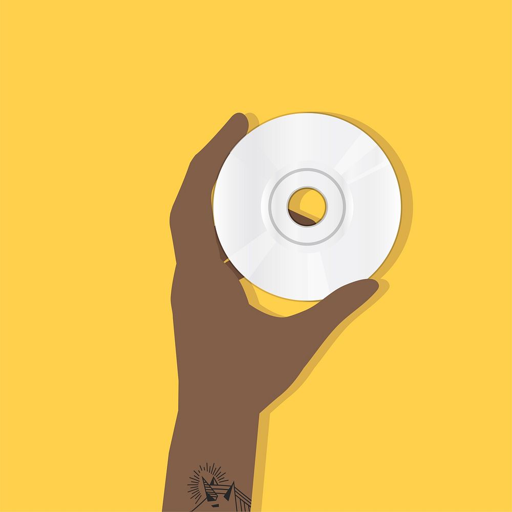 Illustration hand holding disc | Premium Vector - rawpixel
