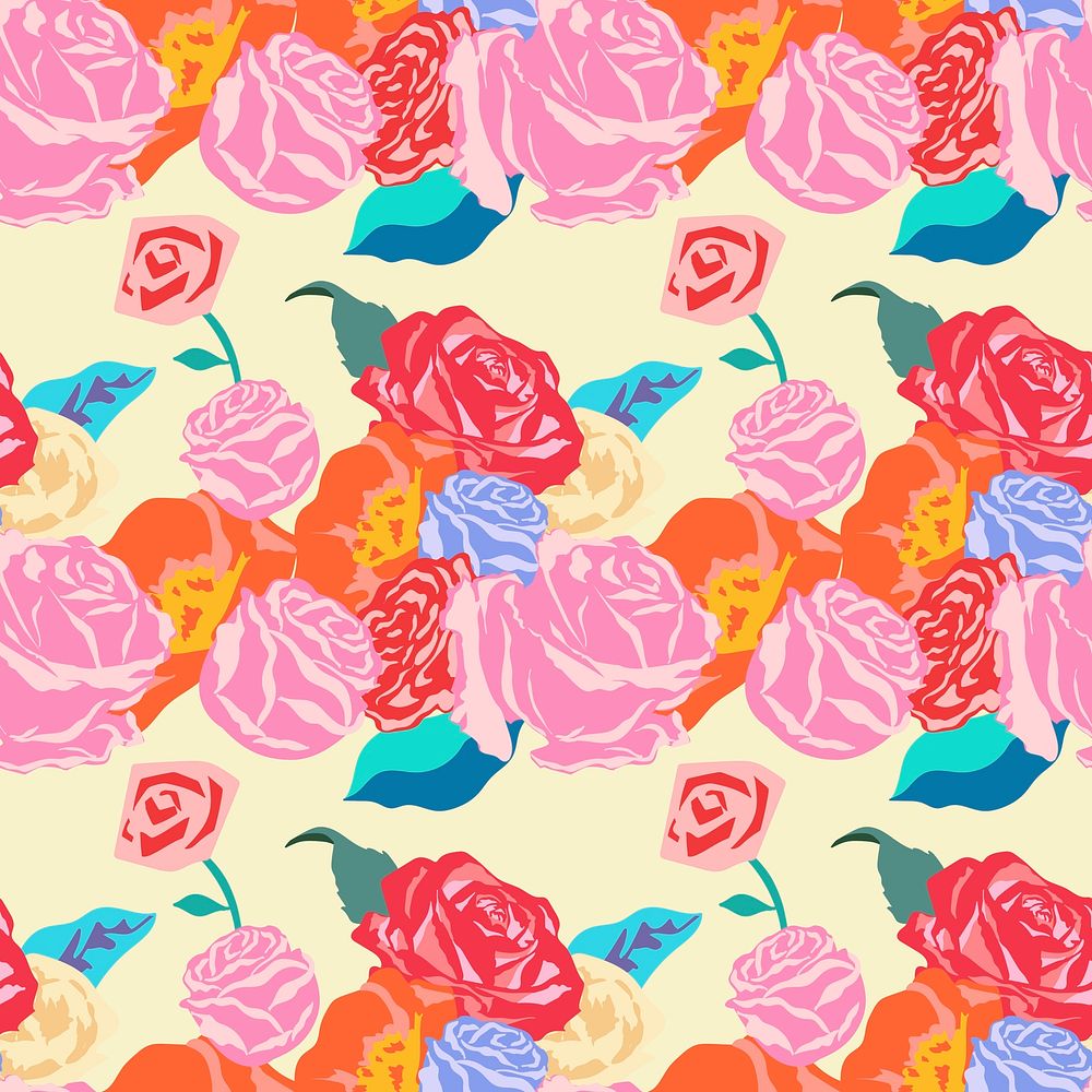 Pink spring floral pattern psd | Premium PSD - rawpixel