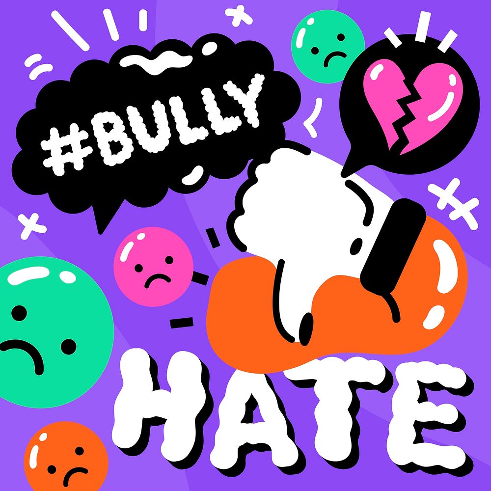 Negative expression funky psd graphic | Premium PSD Illustration - rawpixel