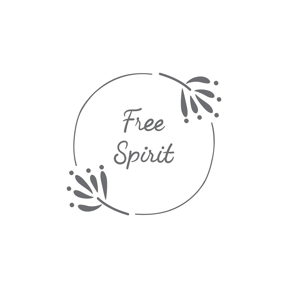 Free spirit wording gray round | Premium Vector - rawpixel