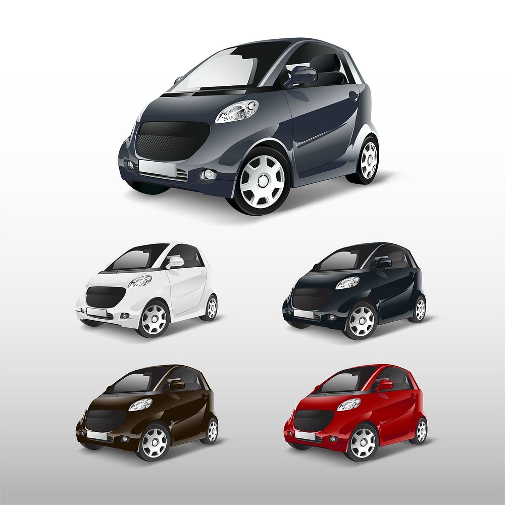 Set of compact hybrid car | Premium Vector - rawpixel