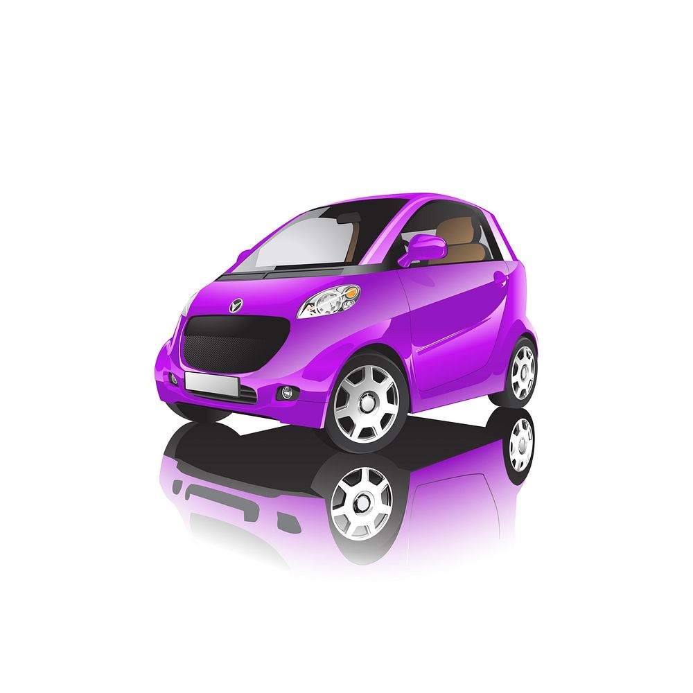 Purple compact hybrid car vector | Premium Vector - rawpixel