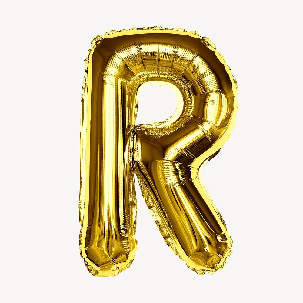 Letter R balloon, gold design | Premium PSD - rawpixel