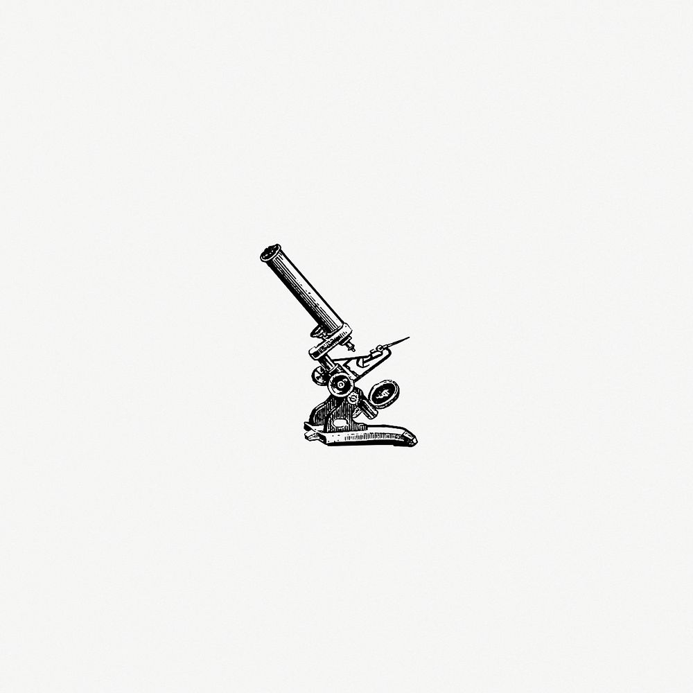 Vintage microscope engraving illustration | Premium PSD Illustration ...
