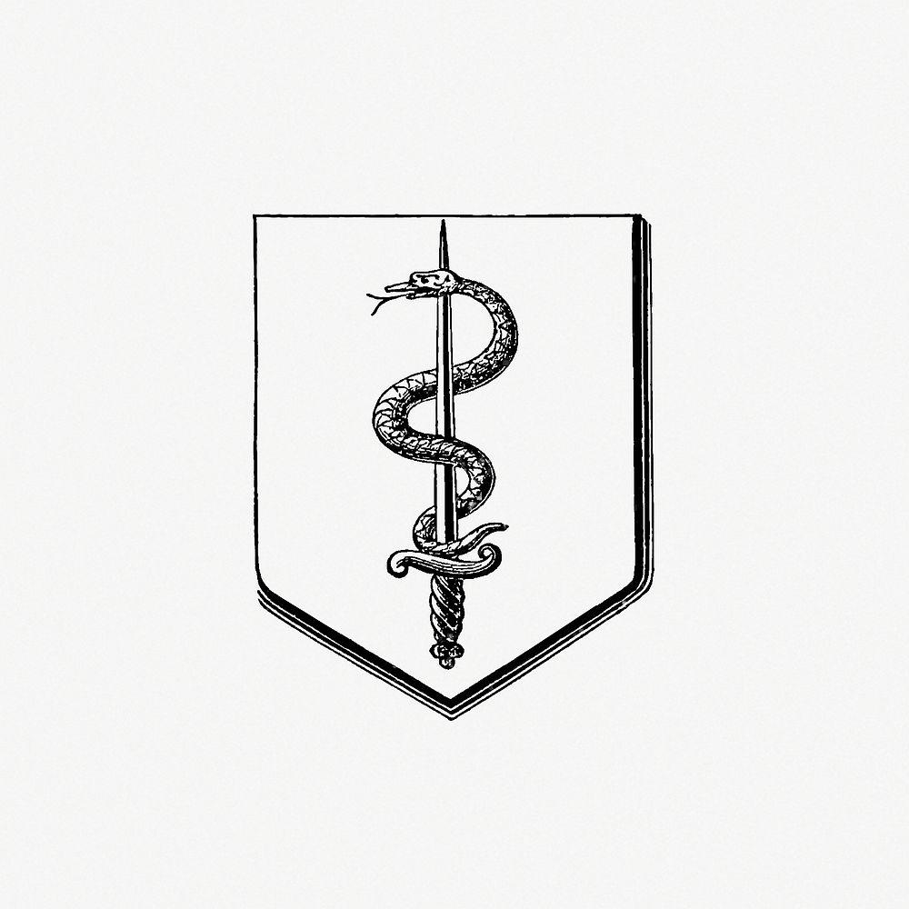 Snake medieval heraldic design illustration | Premium PSD - rawpixel